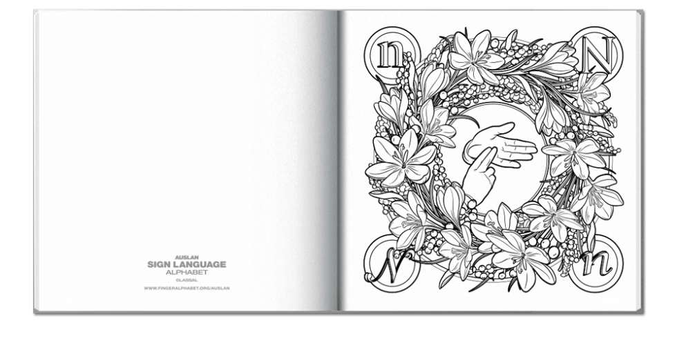 AUSLAN Australian MANUAL ALPHABET COLOURING BOOK | fingeralphabet.org