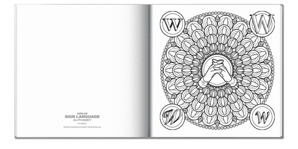AUSLAN Australian MANUAL ALPHABET COLOURING BOOK | fingeralphabet.org